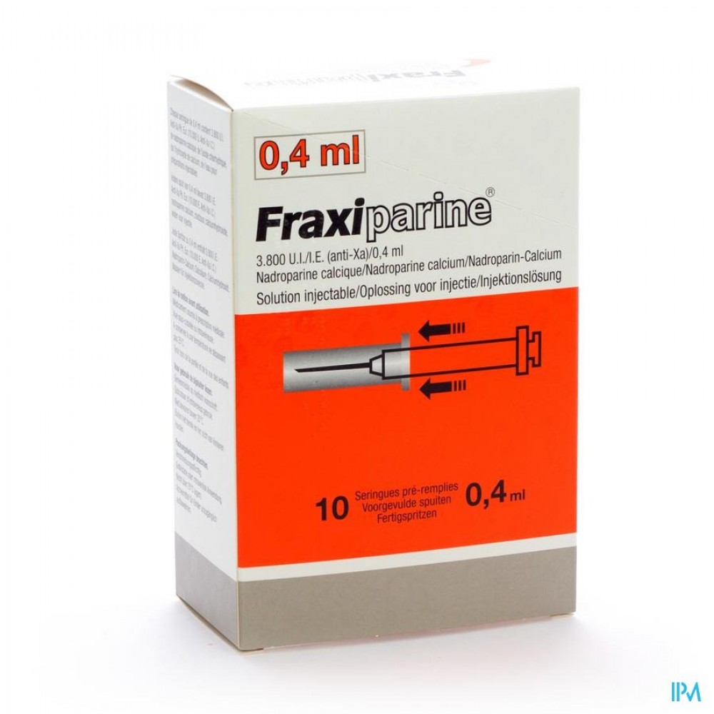 Fraxiparine Ser 10 X 0,4ml 3800 Ui Axa | Apotheek Bouckaert