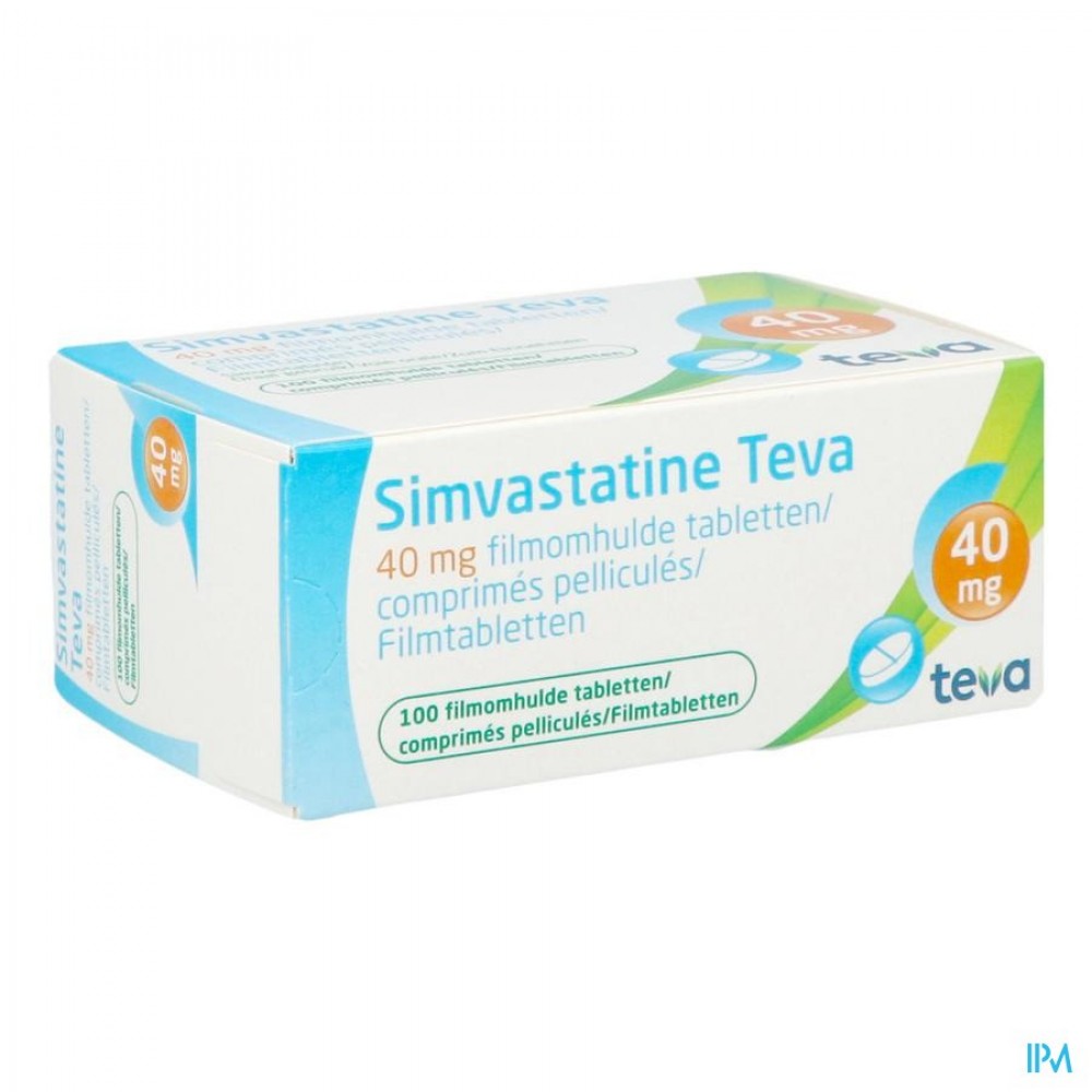 Simvastatine 40mg Teva Comp Enrob 100 X 40mg | Apotheek Bouckaert