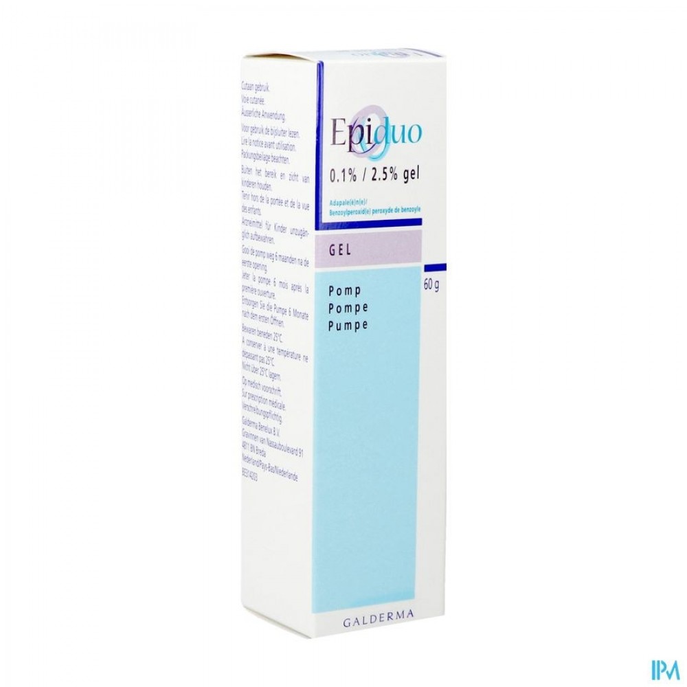Epiduo 0,1% - 2,5% Gel Pomp 60g | Apotheek Bouckaert