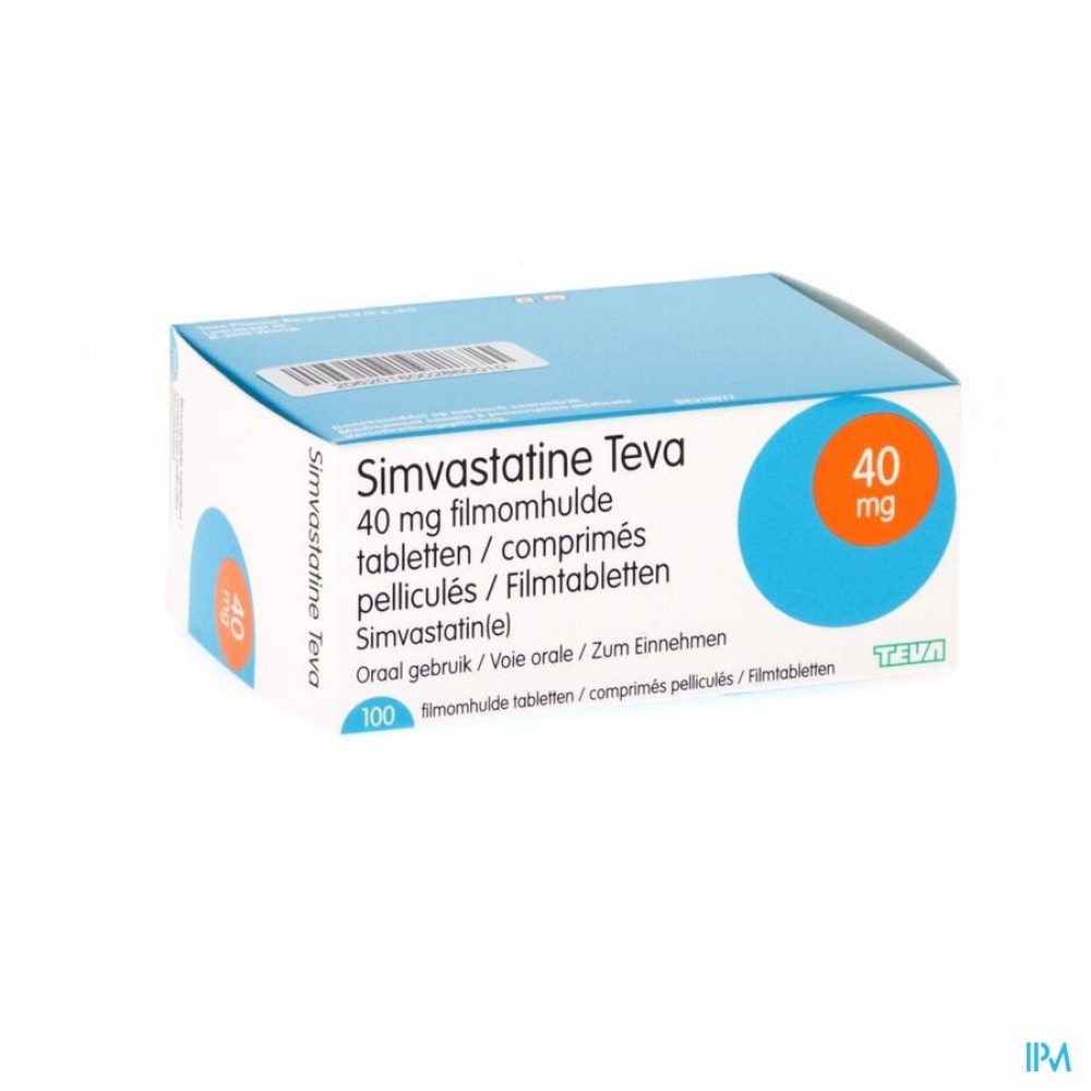 Simvastatine 40mg Teva Comp Enrob 100 X 40mg | Apotheek Bouckaert