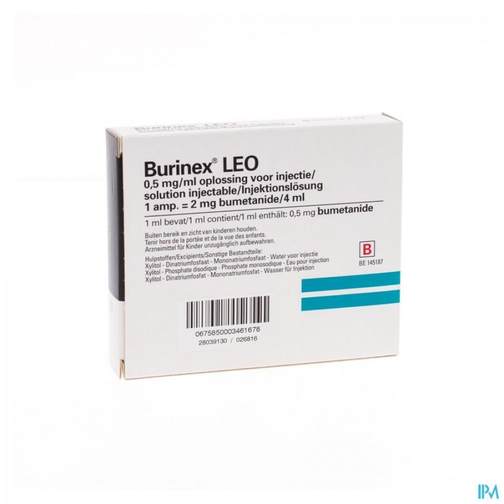 Burinex Amp 5 X 2mg/4ml | Apotheek Bouckaert