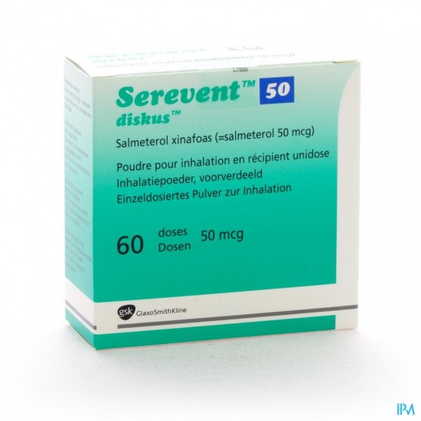 Serevent 50 Diskus Pulv Inh 60 Dos | Apotheek Bouckaert